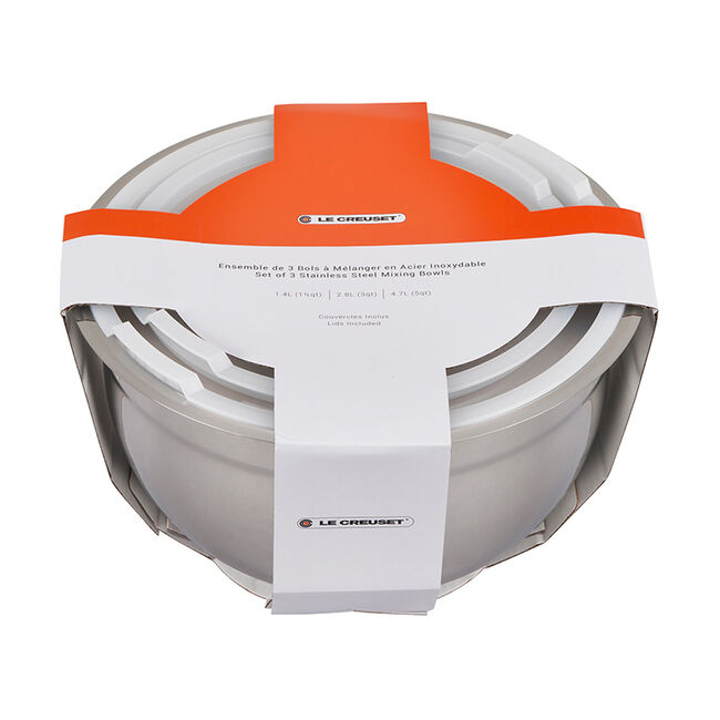 Stainless Steel Mixing Bowls with Lids, Set of 3 | Le Creuset®
