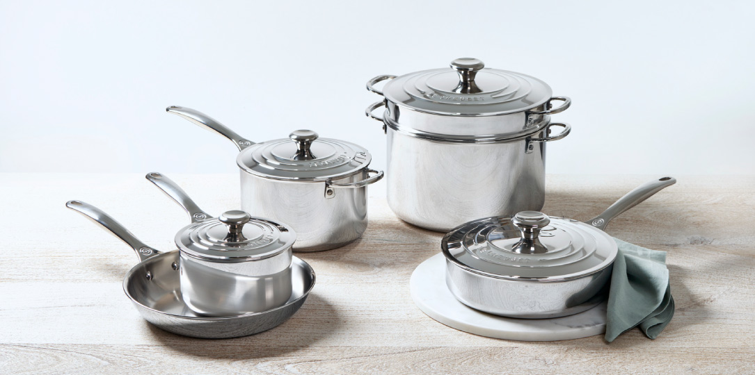 Signature Stainless Steel 10-Piece Cookware Set | Le Creuset®